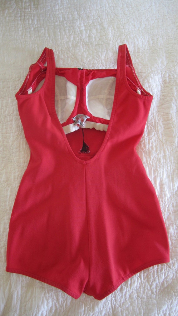 Peter Pan by Oleg Cassini bathing suit / Red Retro Ol… - Gem