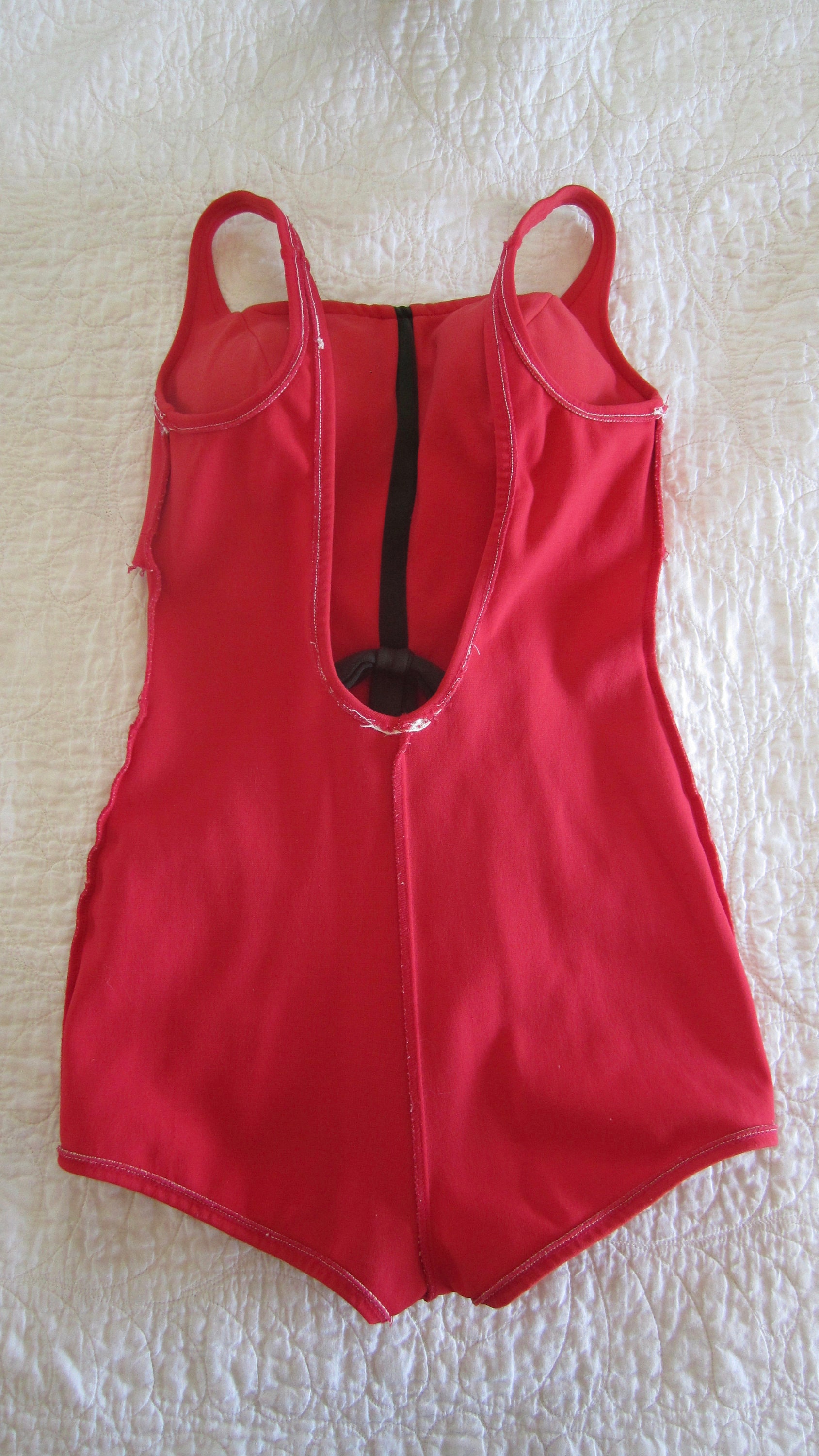 Peter Pan by Oleg Cassini Bathing Suit / Red Retro Old - Etsy