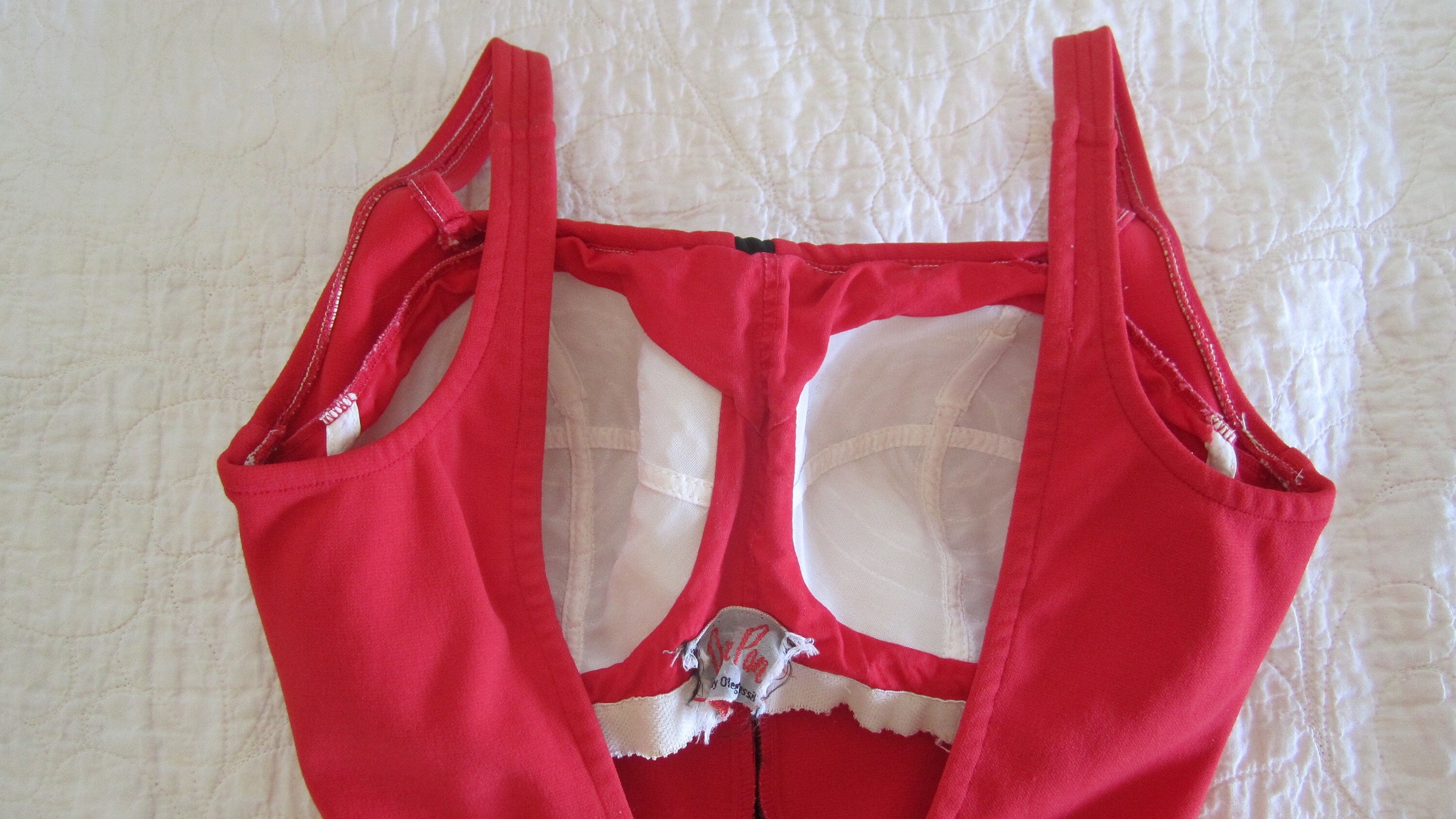 Peter Pan by Oleg Cassini Bathing Suit / Red Retro Old - Etsy