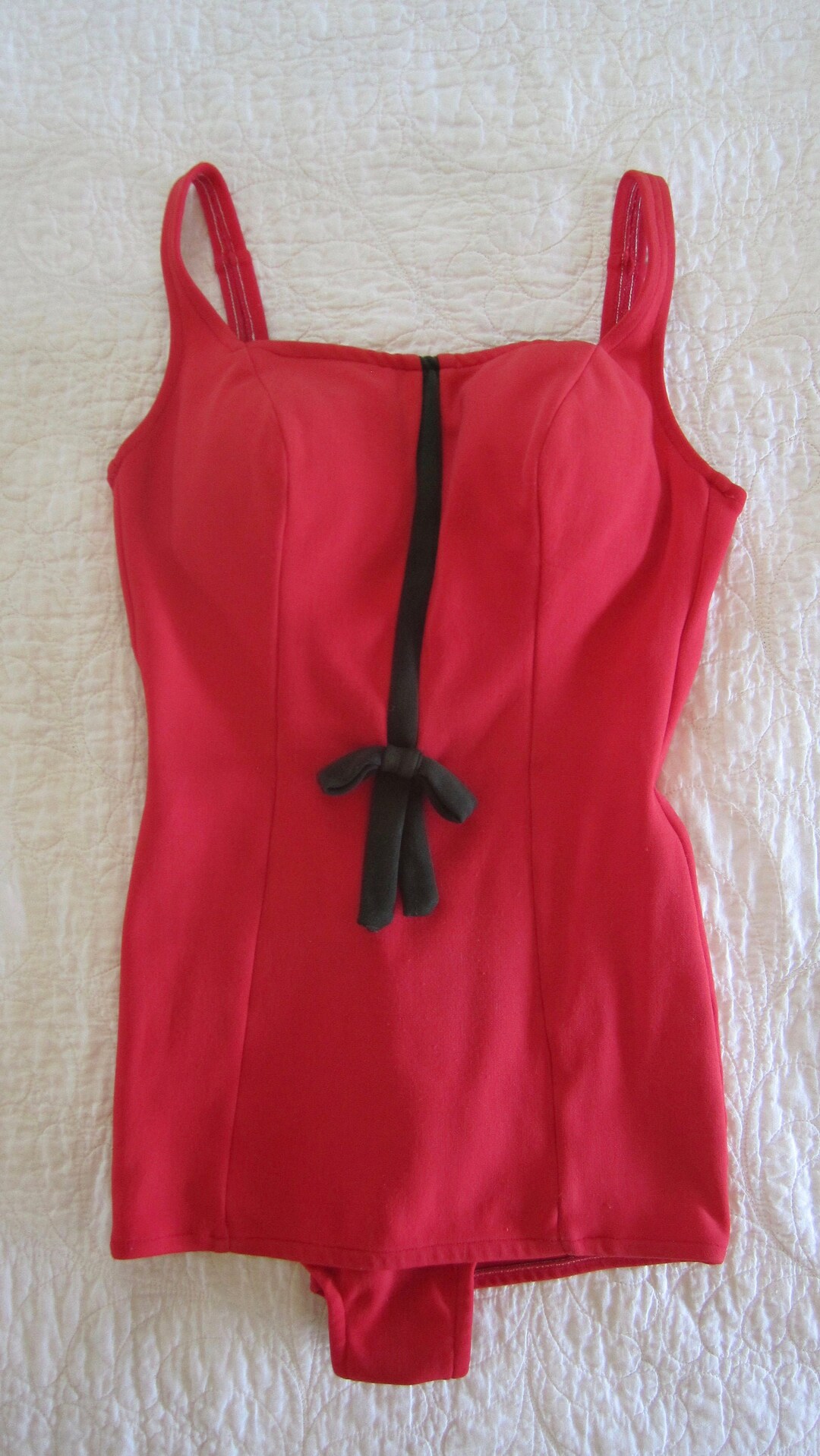 Peter Pan by Oleg Cassini Bathing Suit / Red Retro Old Hollywood / Pin ...