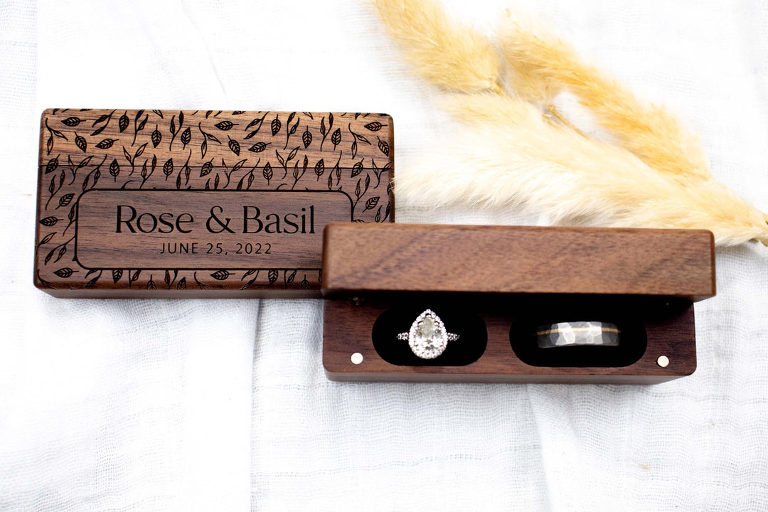 Custom Double Engagement Ring Box - Etsy