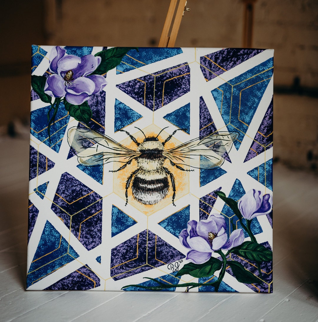 Geometric Bee Original Painting - Etsy