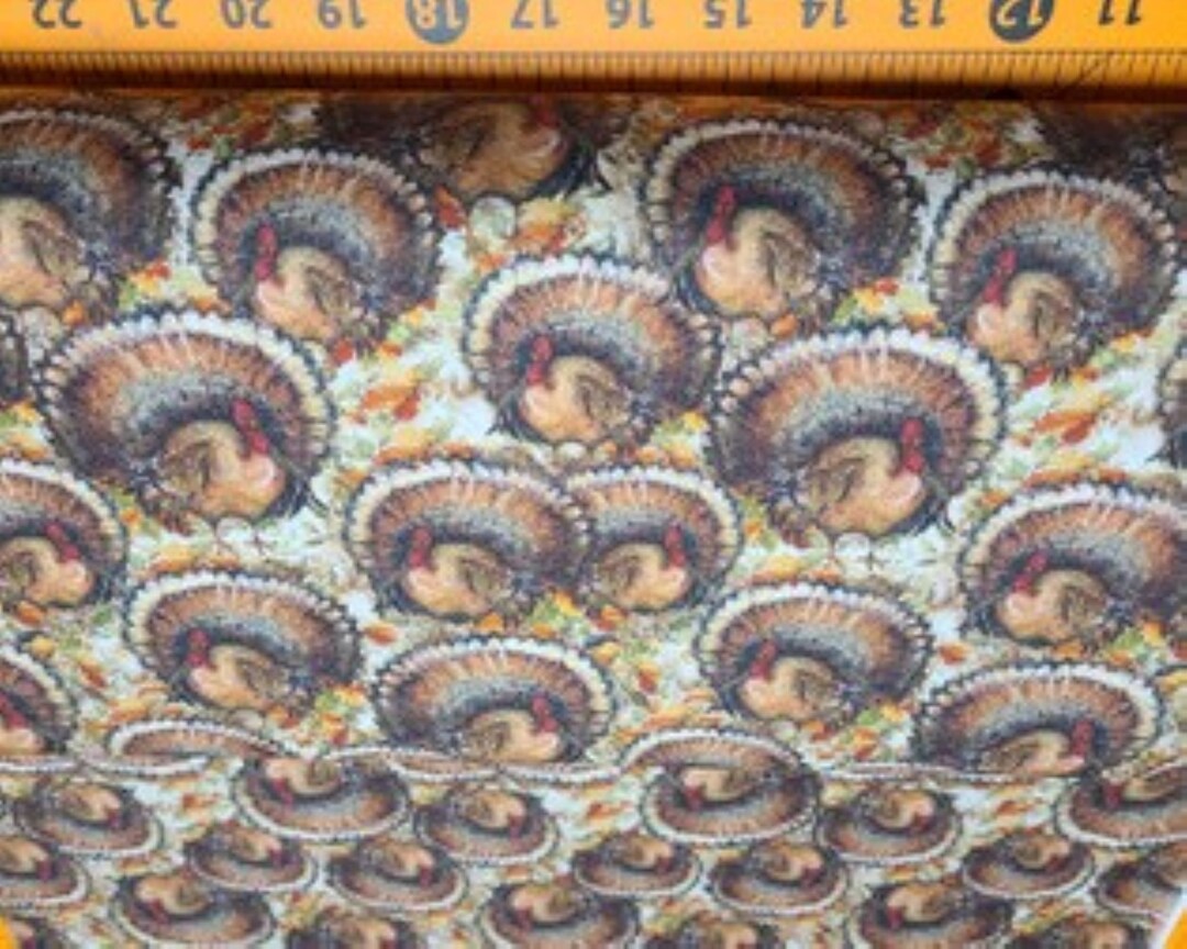 Susan Winget Fanned Turkey Cotton Fabric - Etsy