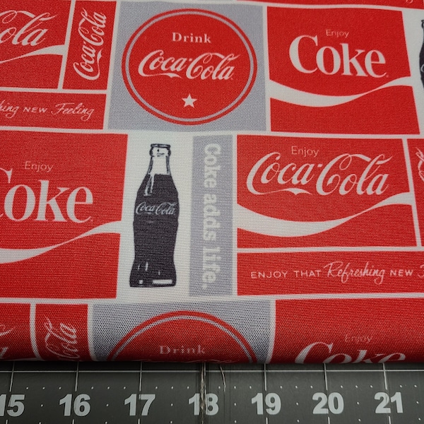 Coca Cola Fabric - Etsy Singapore