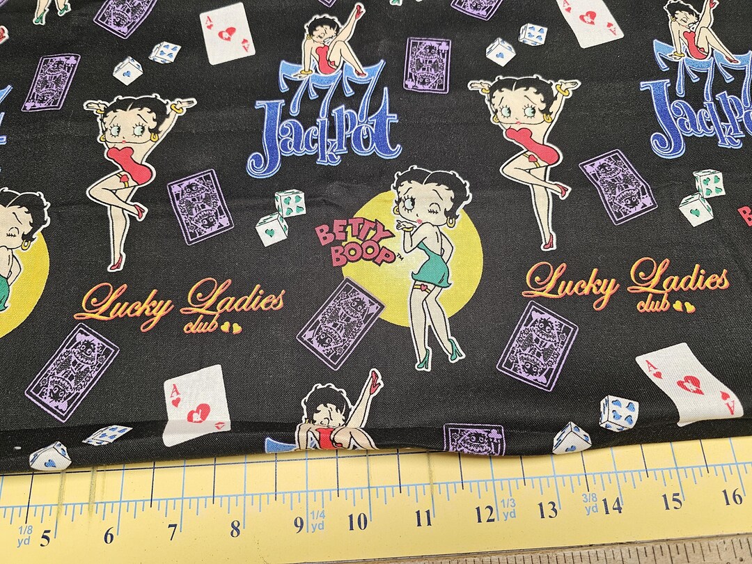 Betty Boop Jackpot Fabric, Dice and Cards Print (fat Quarter) - Etsy