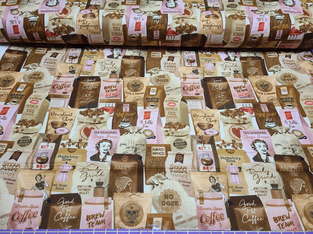 Michael Miller Small Batch 10129 Coffee Fabric Sewing Crafting Quilting ...