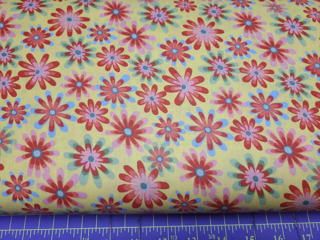 Flower Power Cotton Fabric Quilting Sewing Crafting - Etsy