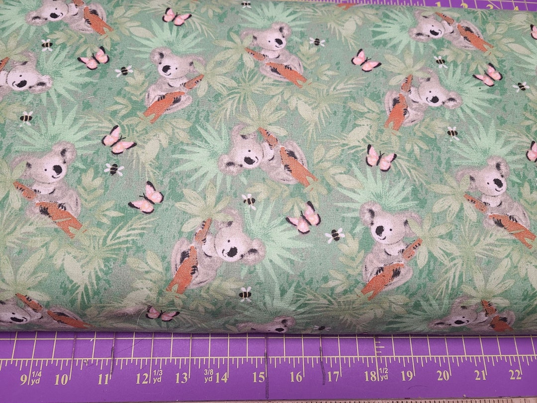 Koala Bears Cotton Fabric Quilting Crafting Masks Sewing - Etsy