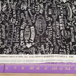 Timeless Treasures Inspirational Words FUN-C2786 Fabric Quilting Masks ...