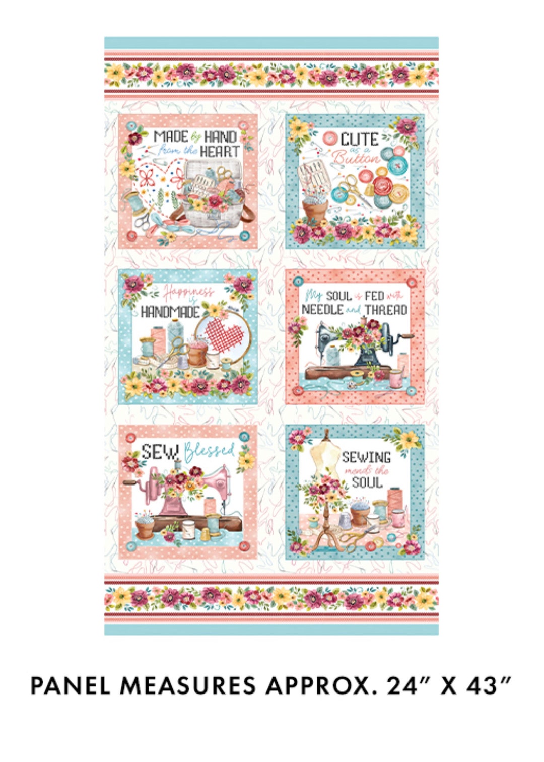 Benartex Sew in Love Panel Fabric Quilting Masks Crafts Sewing - Etsy