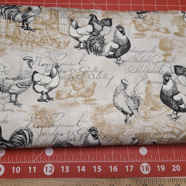 Rooster Fabric - Etsy