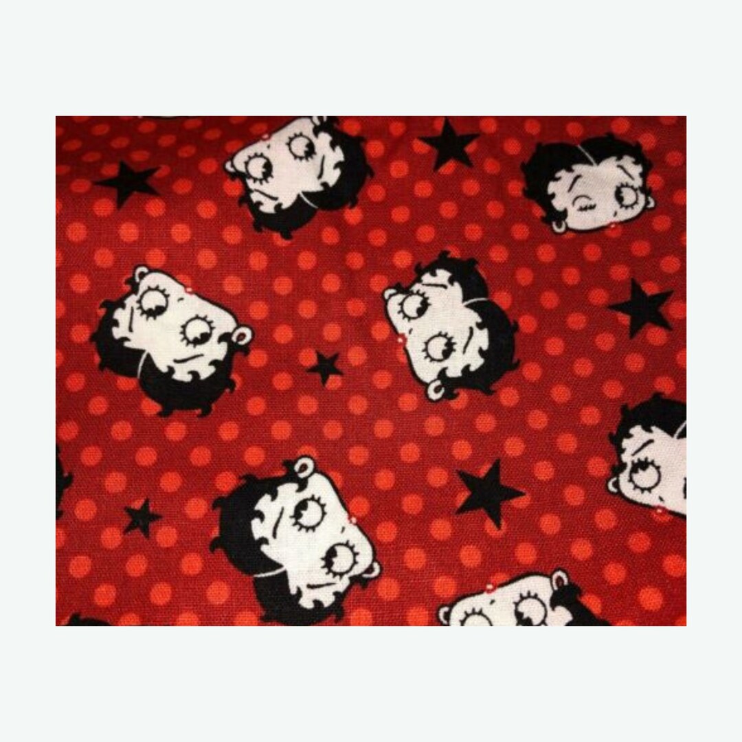 Betty Boop Head and Stars on Red Fabric FQ BTFQ Fat Quarter Quilting ...