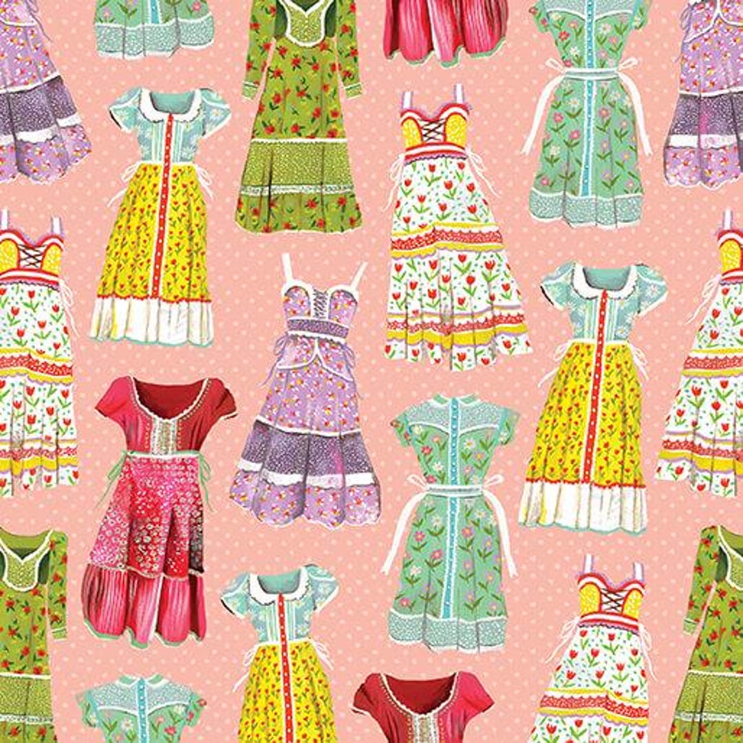 Benartex Prairie Dresses Light Peach Jam A Prairie Heart Cotton Fabric ...