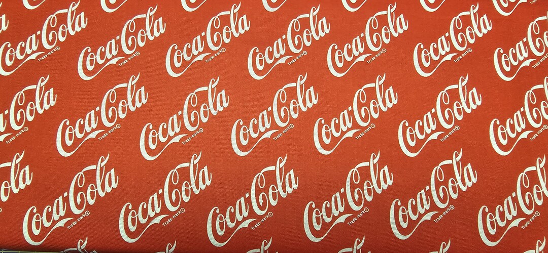 Coca Cola Script Cotton Fabric Quilting Masks Crafts Sewing - Etsy