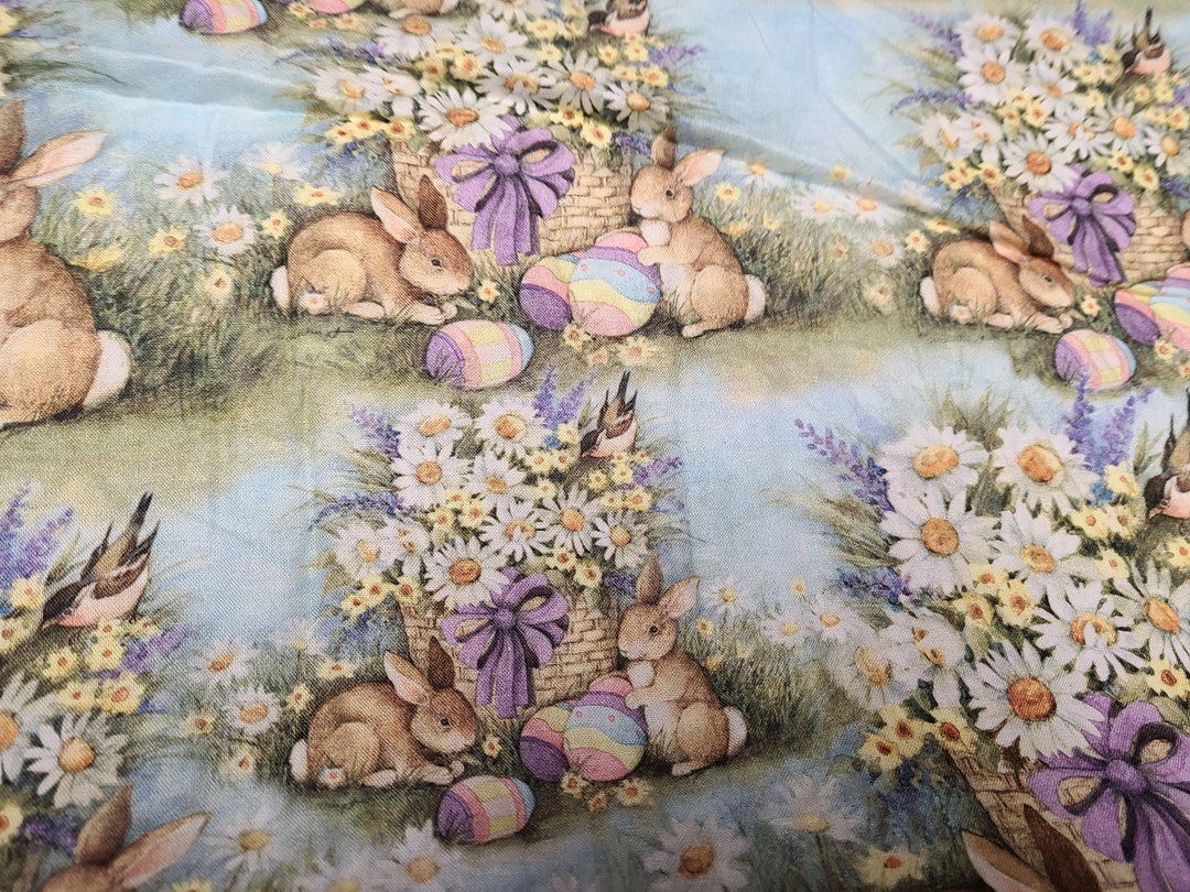 Susan Winget Easter Basket Cotton Woven Fabric Quilting Masks Crafts ...