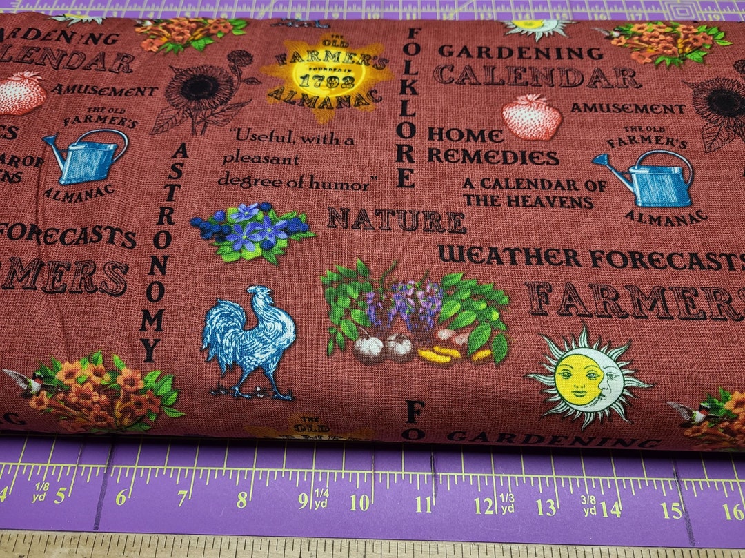 Sykel Enterprise the Old Farmers Almanac 103297-red Fabric Quilting ...