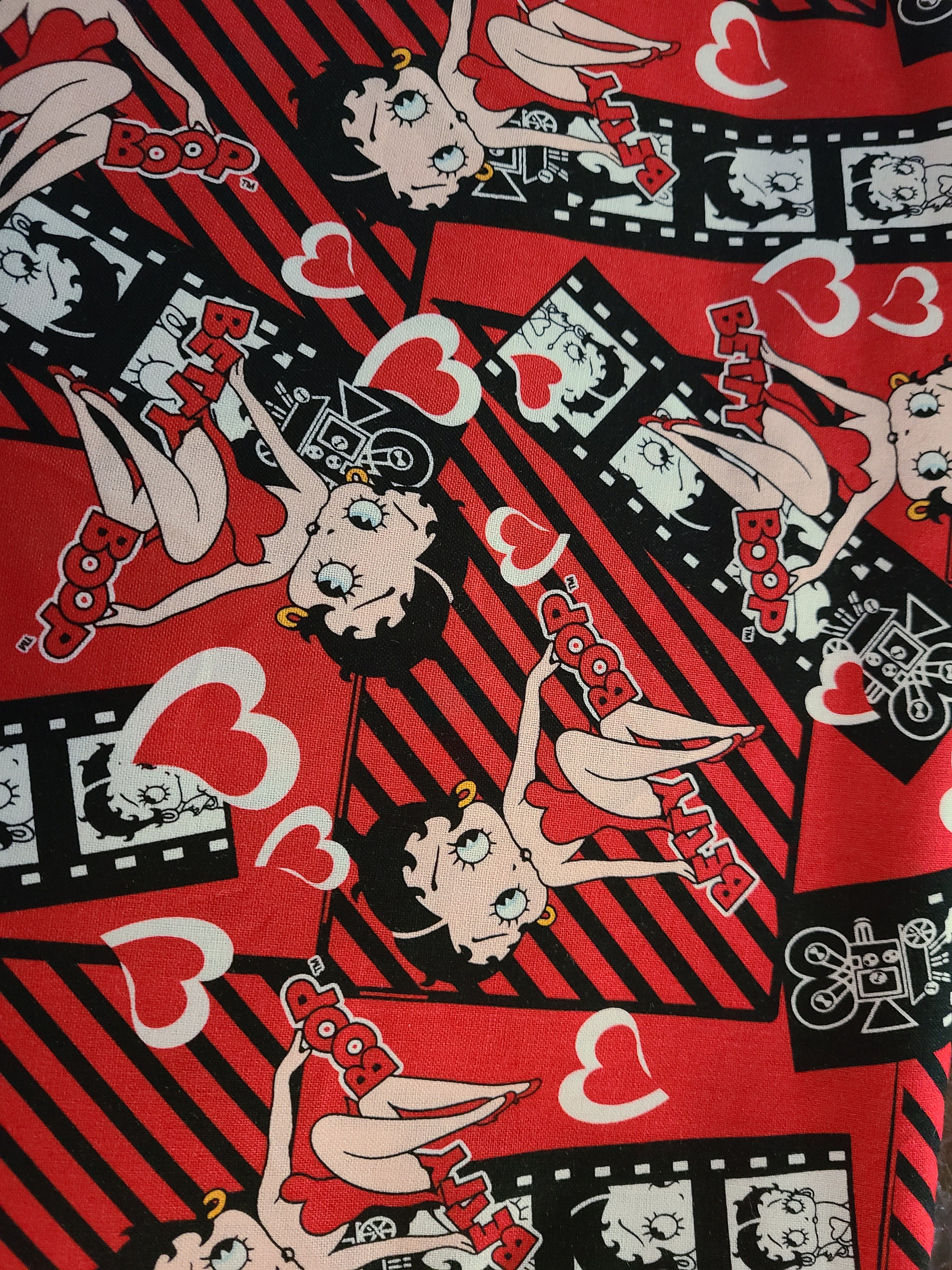 Betty Boop Movies Red Fabric FQ BTFQ Fat Quarter Red Movie | Etsy