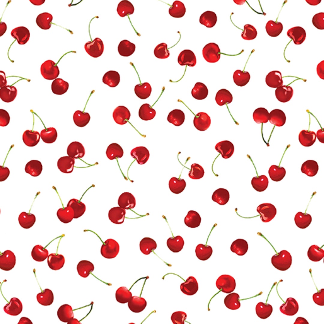 Benartex Cherry Hill Cute Cherries White 14320-09 Fabric Quilting Masks ...