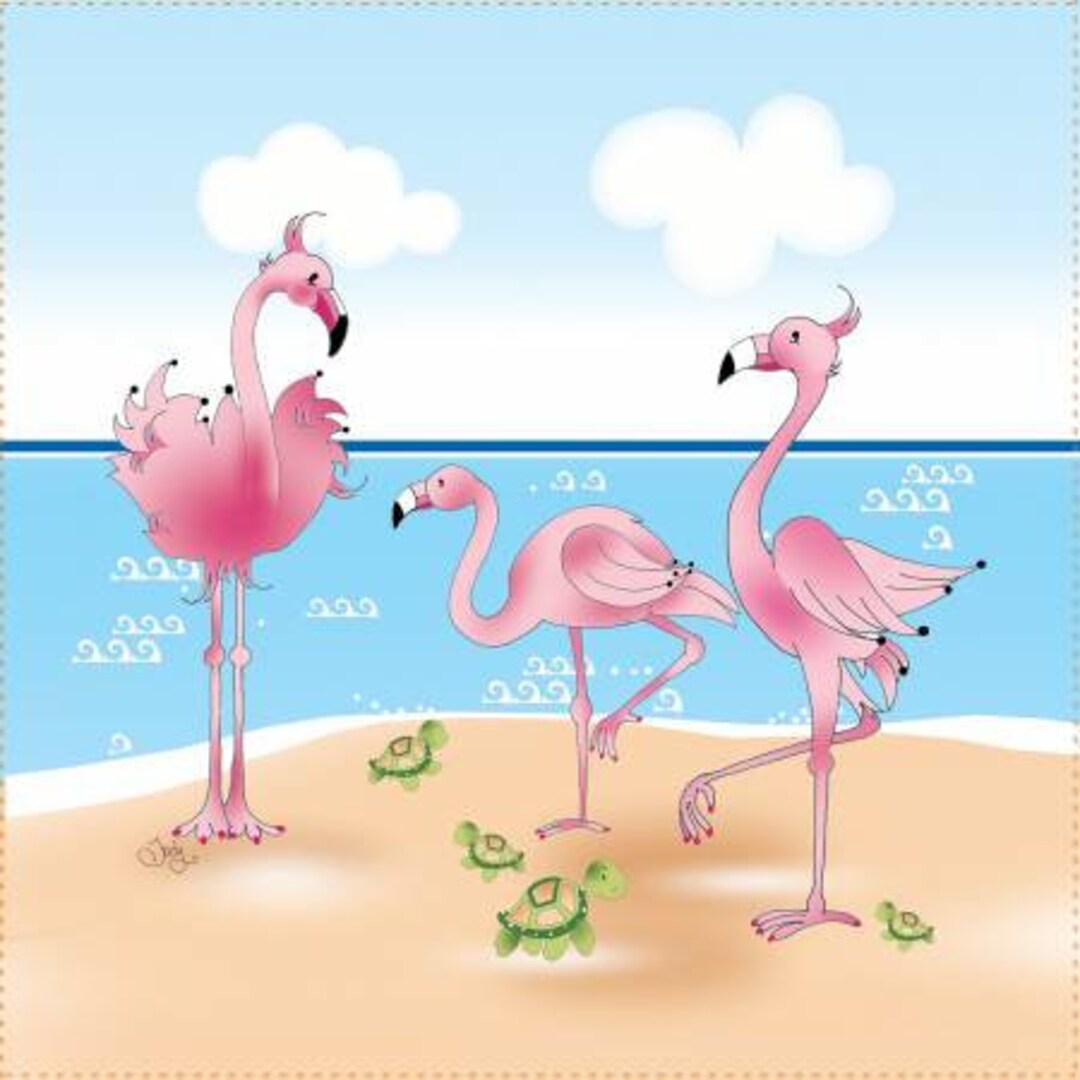 Flamingos 6 Fabric Art Panel - Etsy