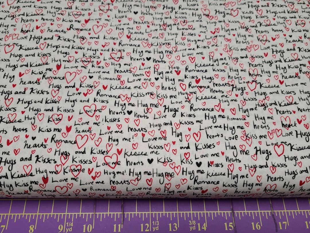 Timeless Treasures Love Words C1205 Fabric Quilting Masks Crafts Sewing ...