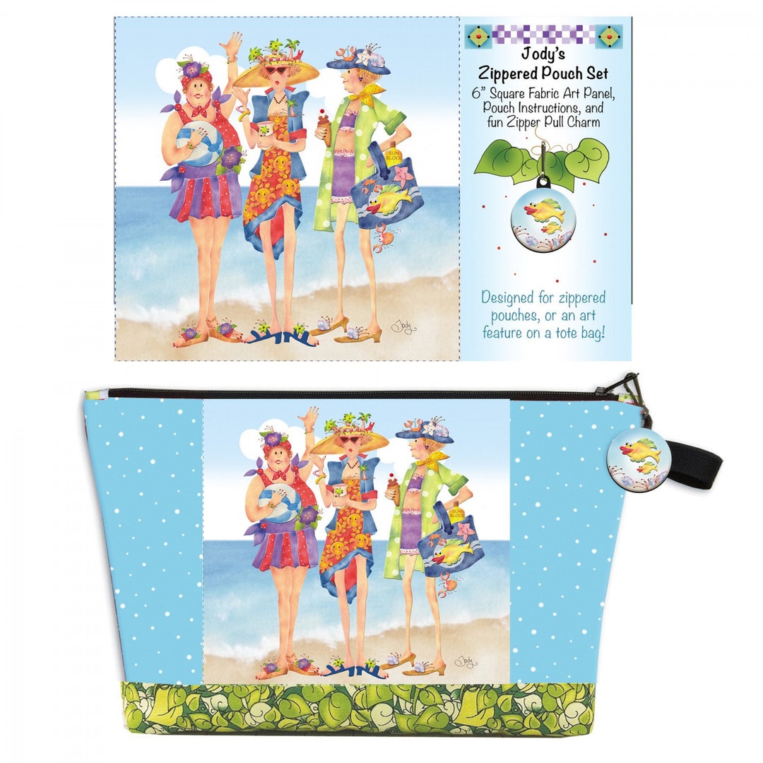 Jody Houghton Designs in Pre-printed Fabric Panels Beach Babes Zippered ...