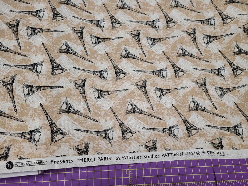 Windham Fabrics Eiffel Tower Merci Paris 52140 Cotton Fabric - Etsy