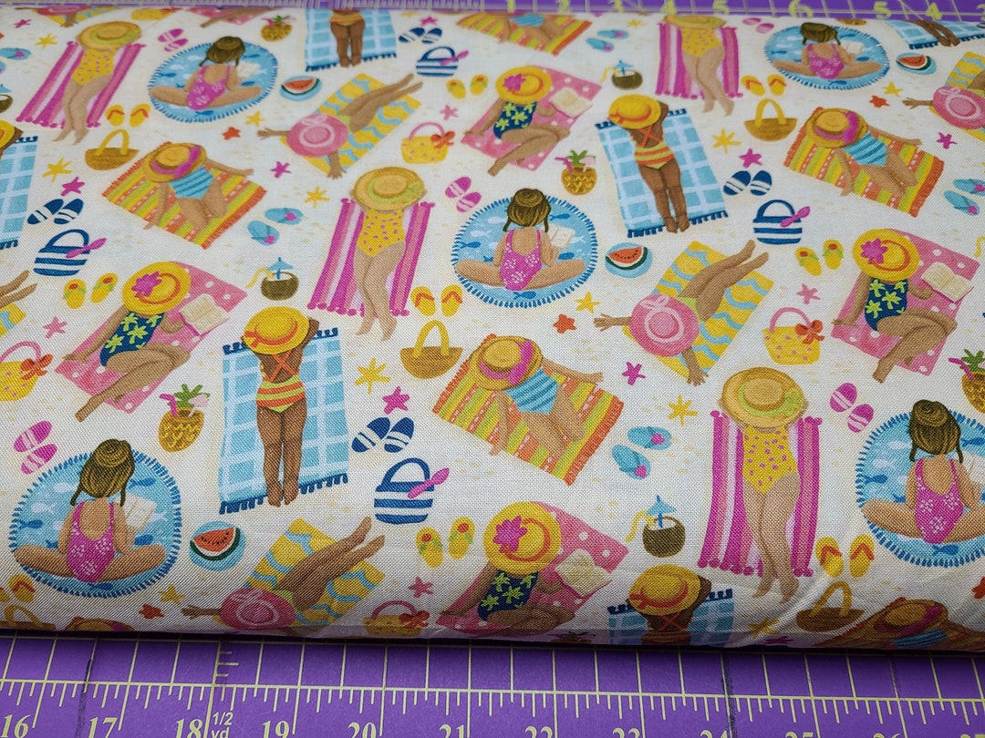 Timeless Treasures Beach Olivia CD-1323 Cotton Fabric Quilting Masks ...