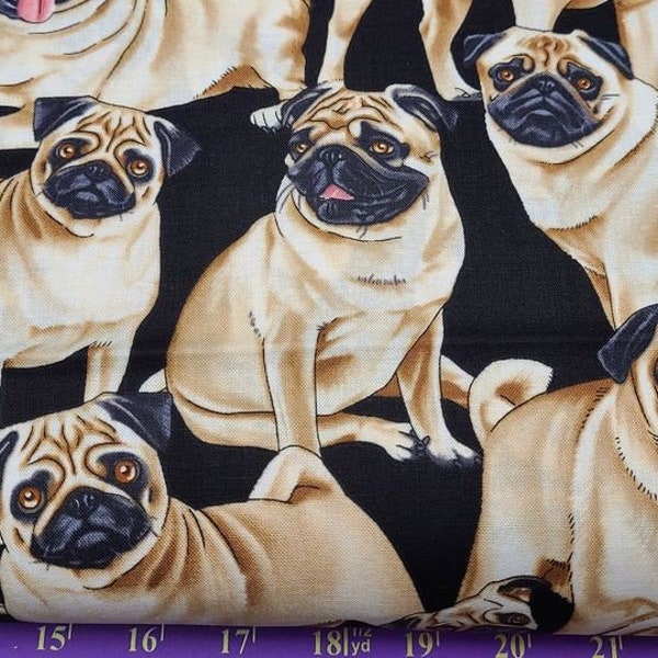Pug Fabric - Etsy
