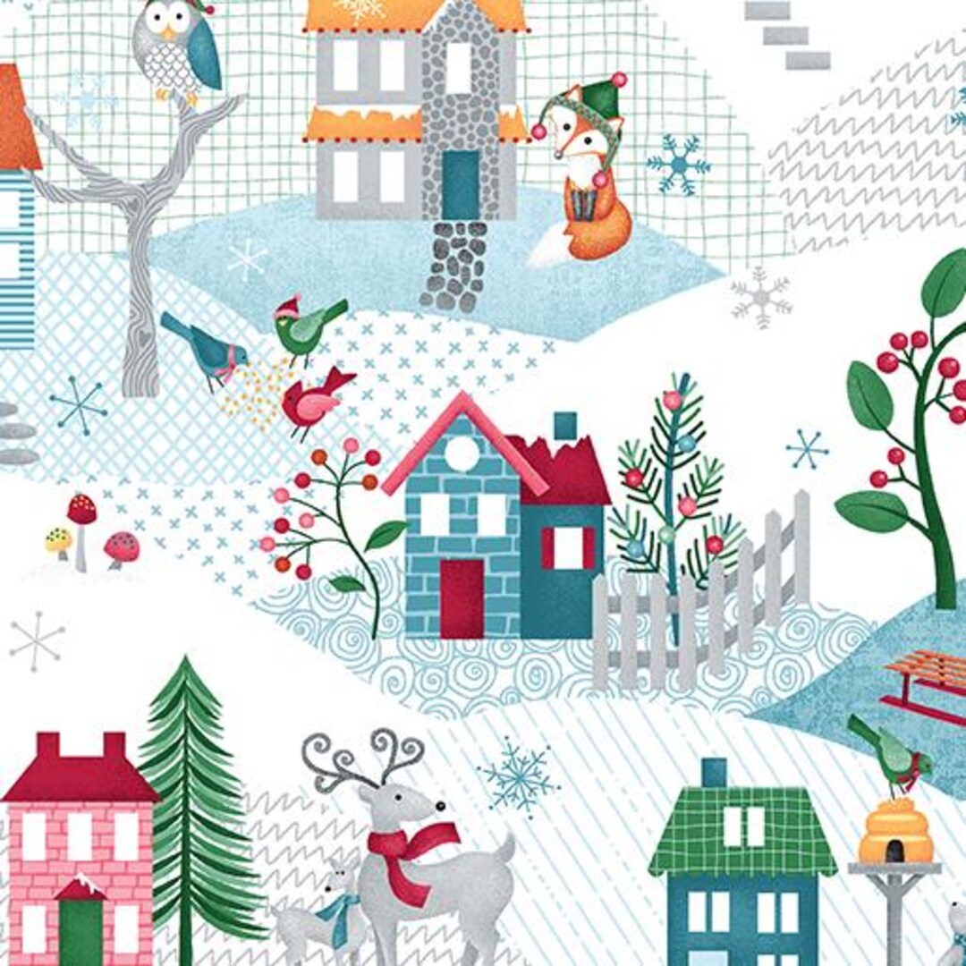 Benartex Winter Wonder Lane Ice 1365105B Cotton Fabric Quilting Masks ...