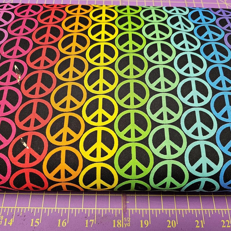 Quilting Fabric Peace Sign - Etsy UK