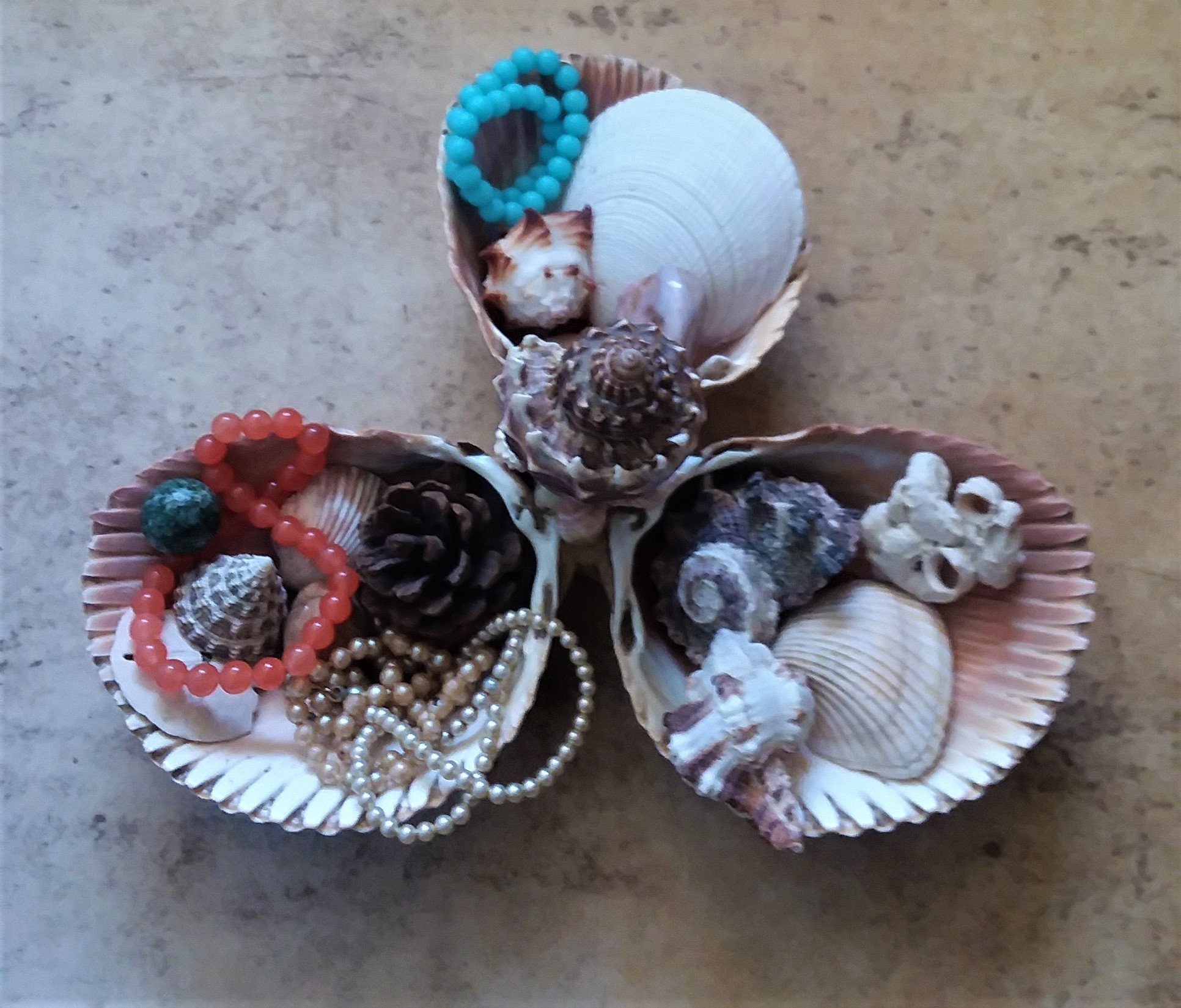 Vintage SHELL TRAY Trinket Tray Handmade Tray Jewelry | Etsy