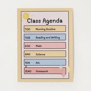 Customizable Class Agenda Template for Teachers - Etsy