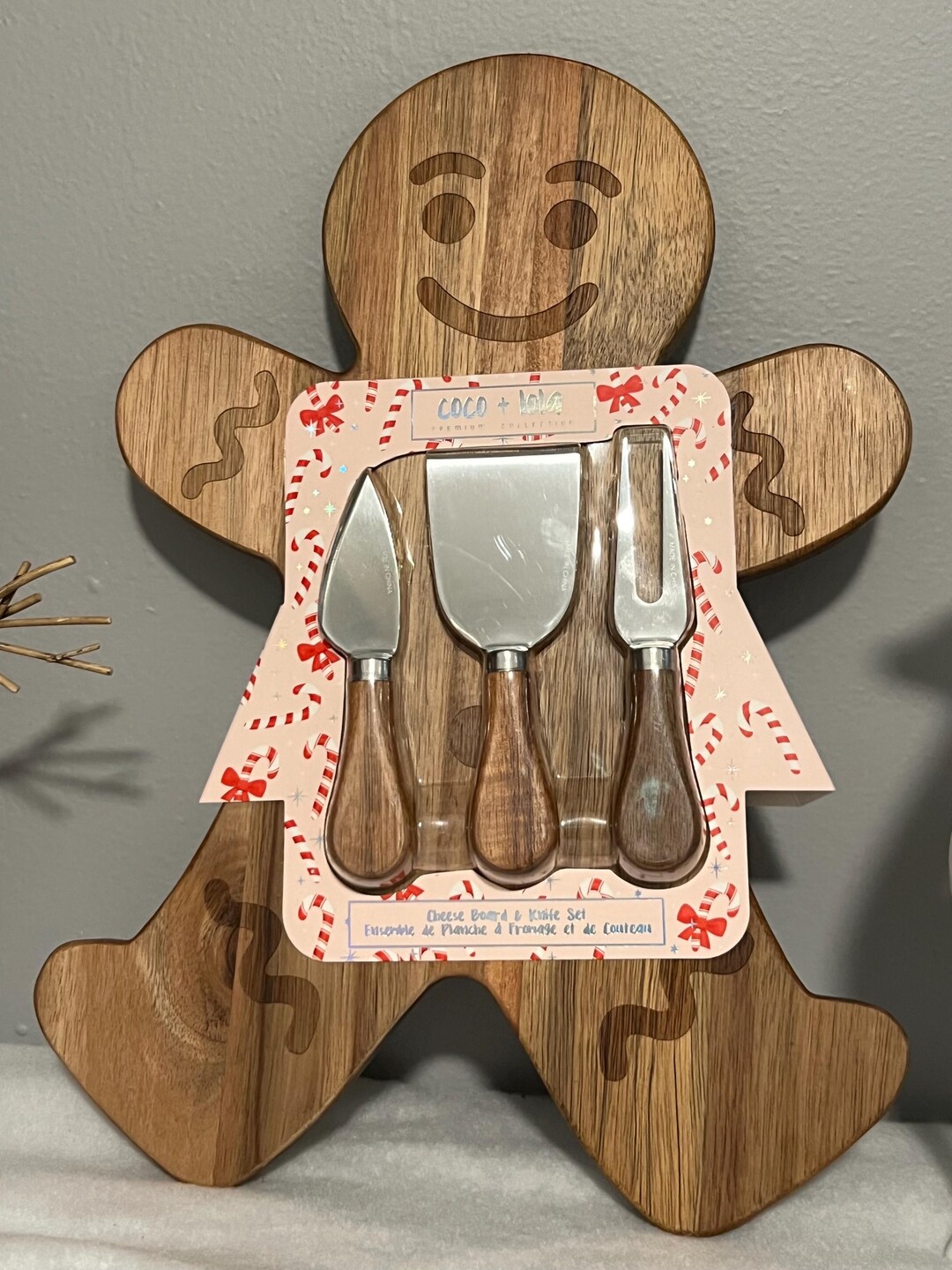 Gingerbread Man Cheese Board & Knife Set - Etsy