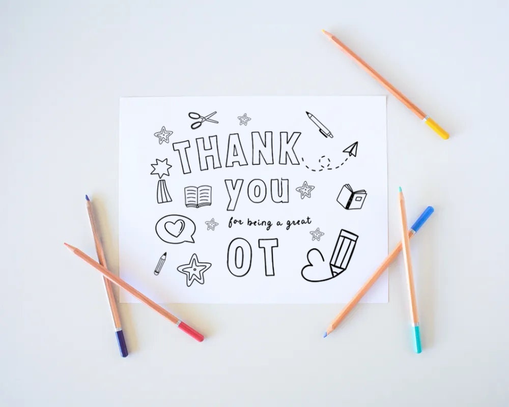 OT Appreciation Card Thank You Card for Occupational Therapists COTA ...