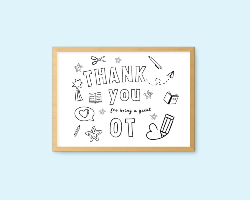 OT Appreciation Card Thank You Card for Occupational Therapists COTA ...