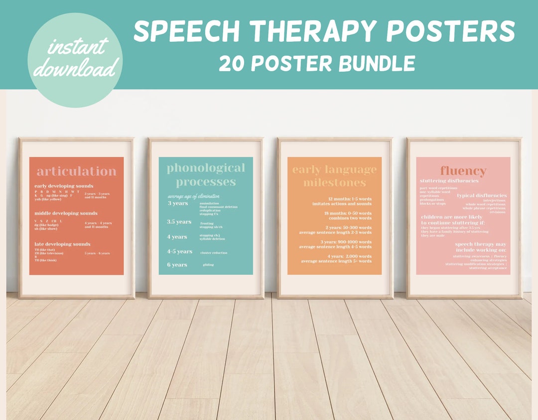 20 Poster Bundle for Slps Speech Therapy Office Decor - Etsy