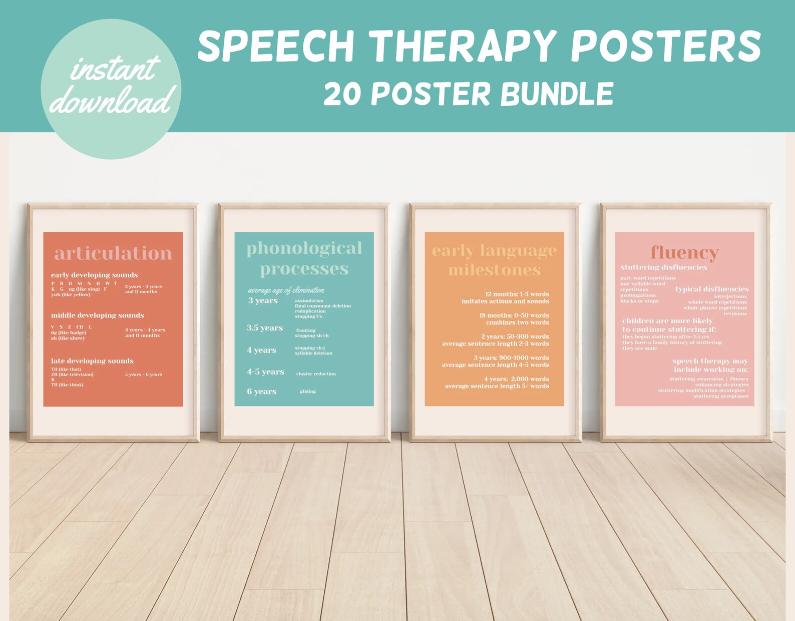 20 Poster Bundle for Slps Speech Therapy Office Decor - Etsy