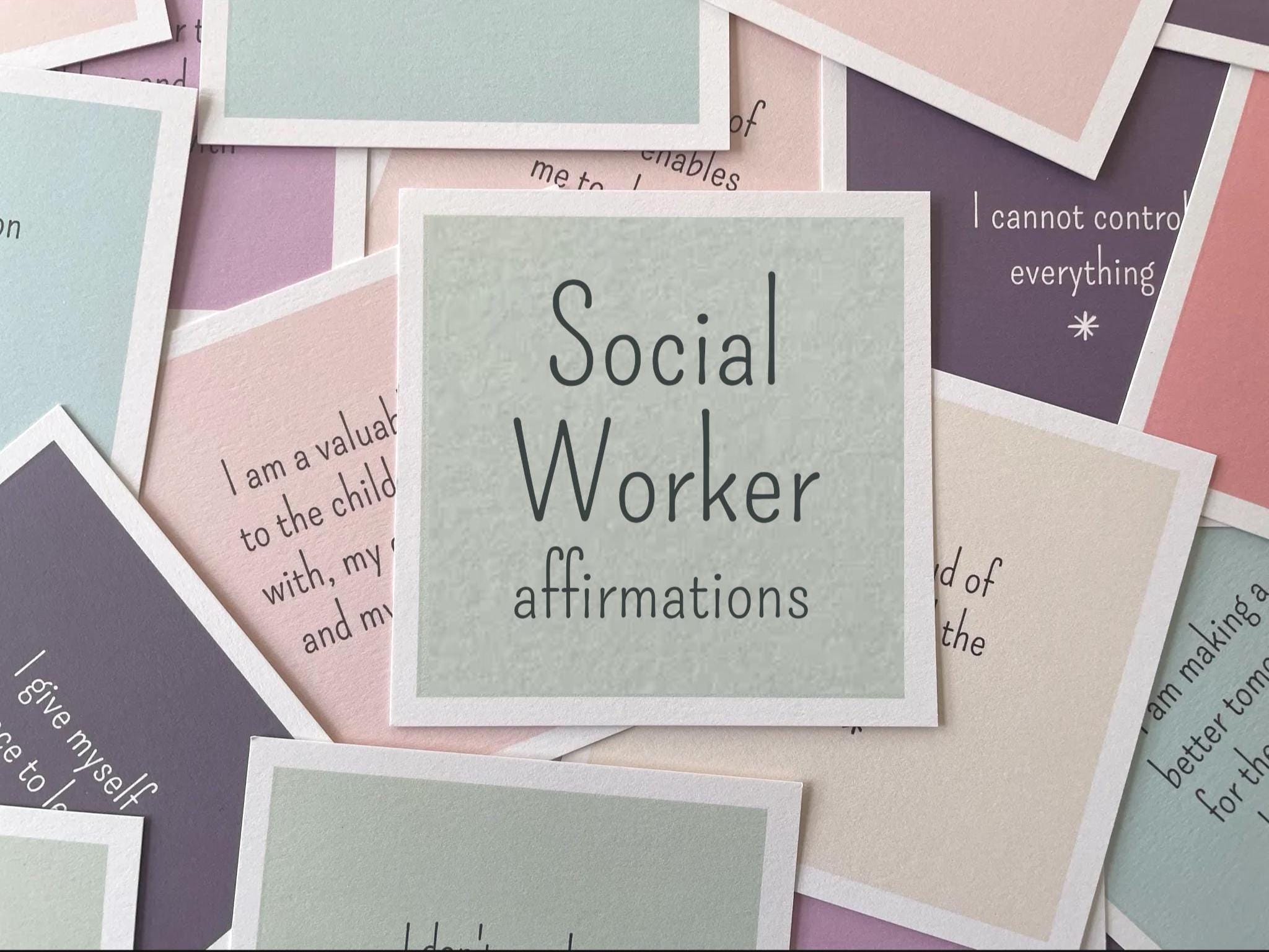 Social Worker Affirmation Cards – Self-care Gift (printable PDF) - Etsy