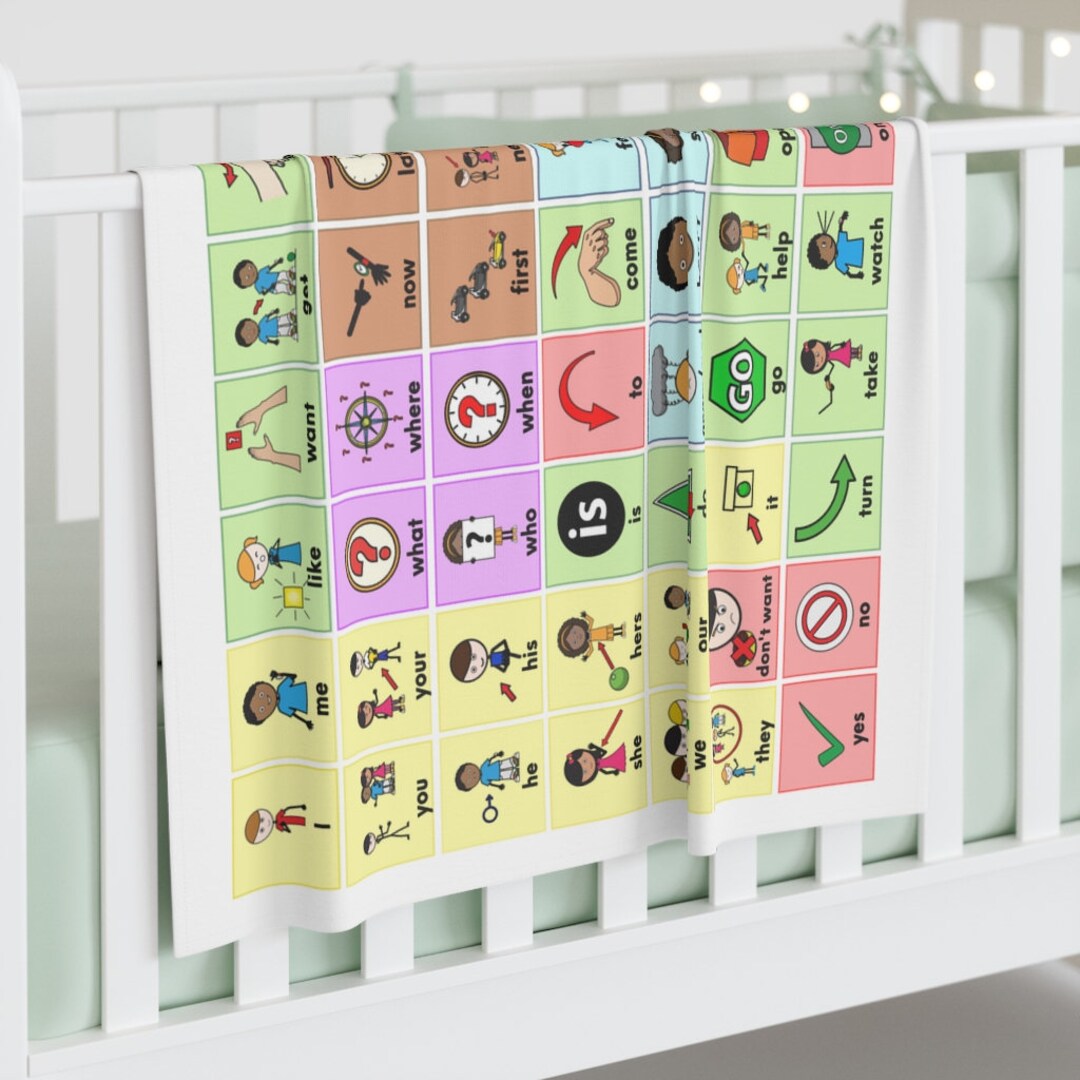 AAC Core Board Baby Blanket | Speech Therapy Gift - Etsy