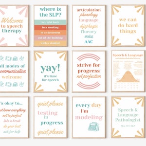 20 Poster Bundle for Slps | Speech Therapy Office Decor | Speech ...