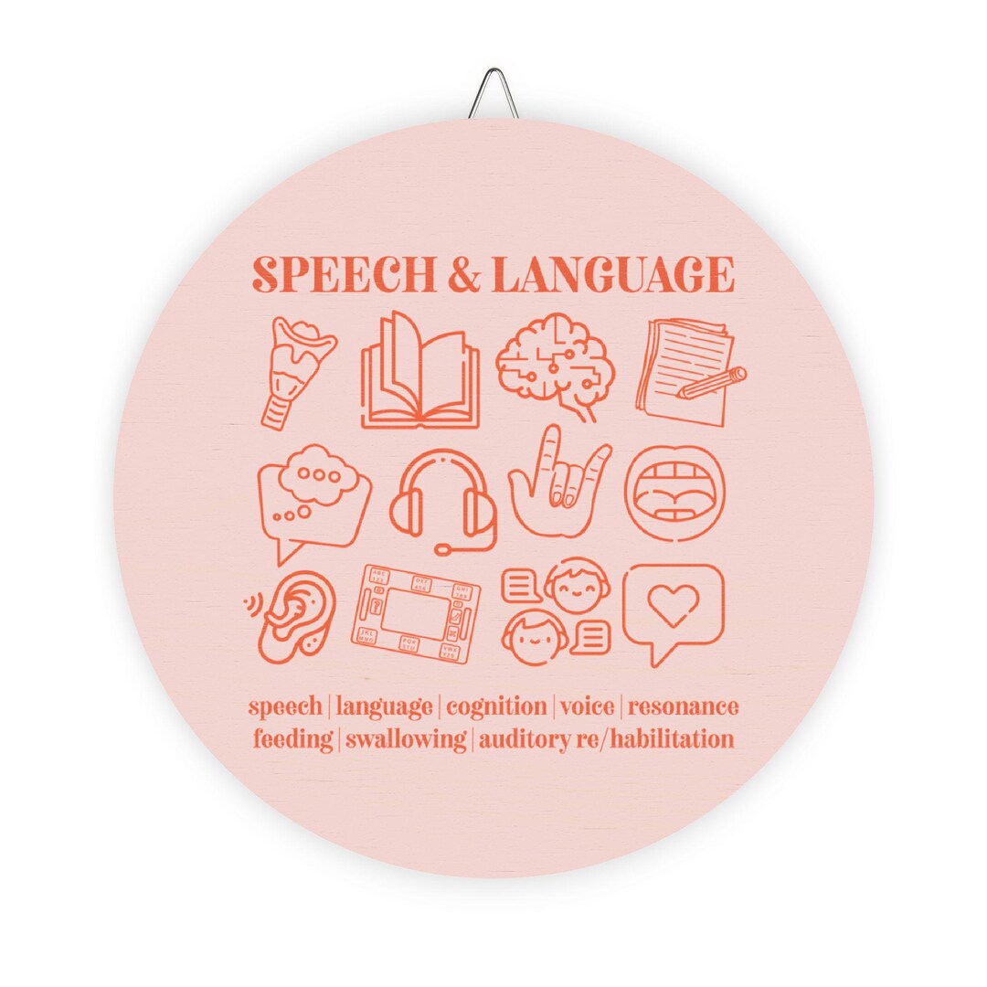 Colorful SLP Door Sign – Speech Therapy Office Decor, Personalized Wall ...