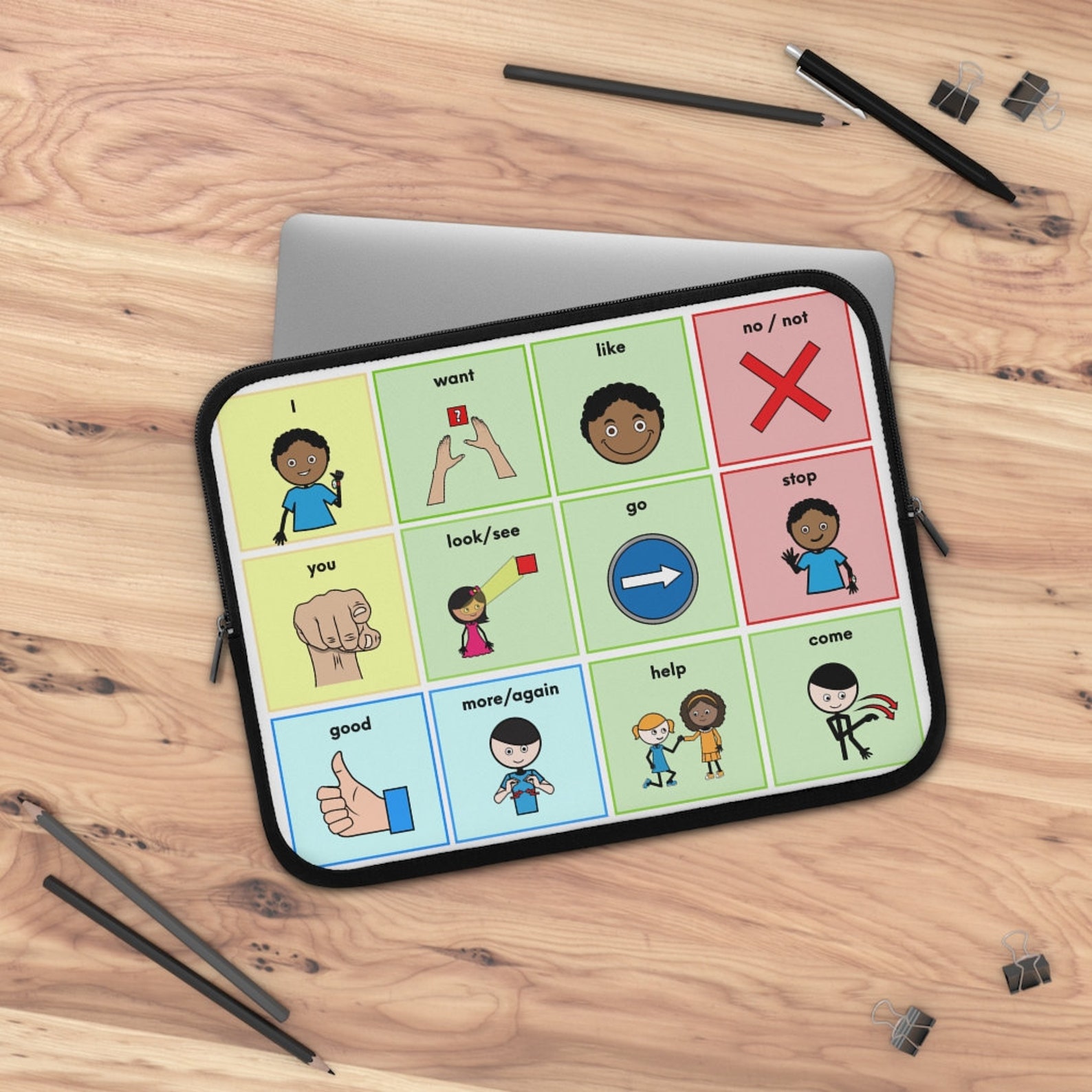 AAC Core Board Laptop Sleeve / AAC Core Vocabulary - Etsy