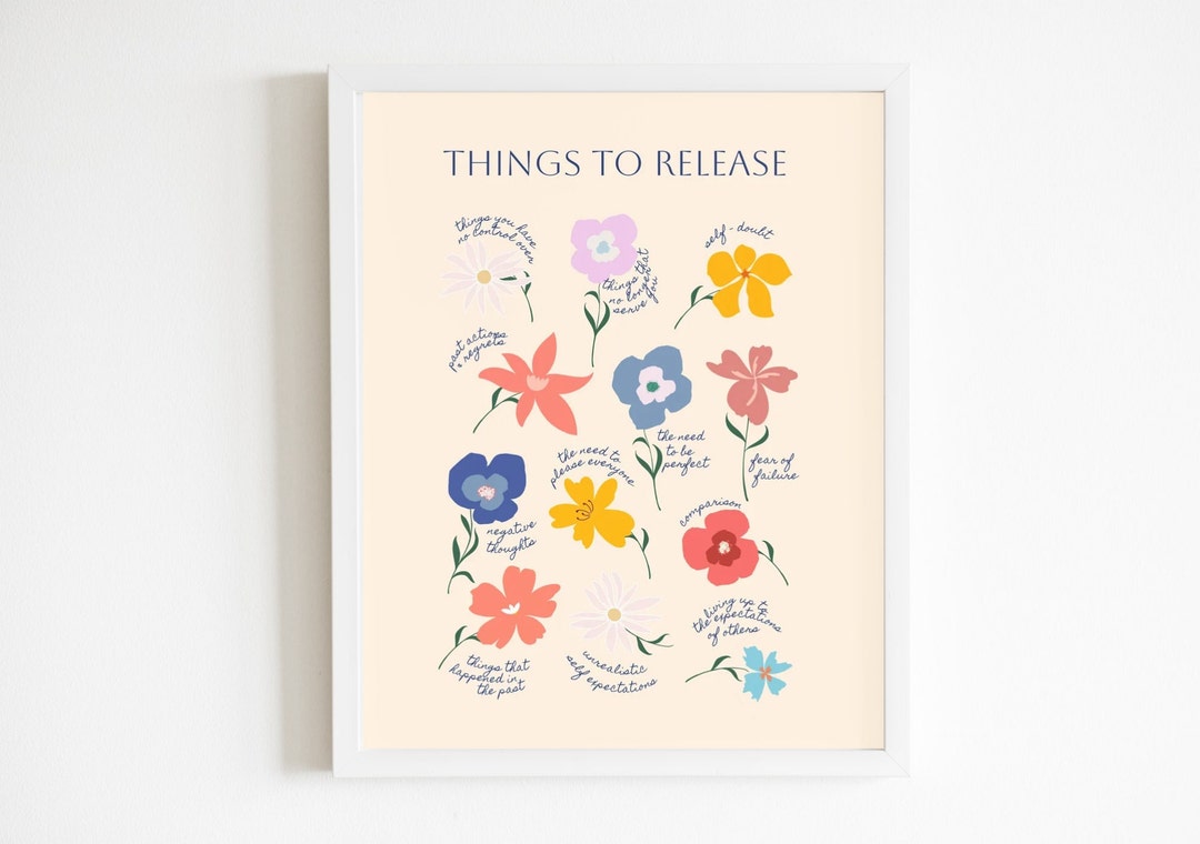 Floral Mental Health Poster | Things to Release | Digital Download - Etsy