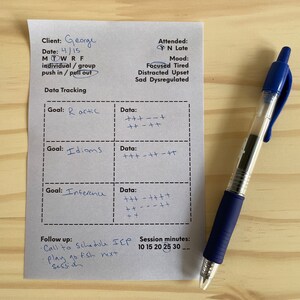 Speech Therapy Sticky Note | SLP Data Sheets | Data Collection Tracking ...