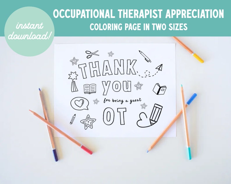 OT Appreciation Card Thank You Card for Occupational Therapists COTA ...