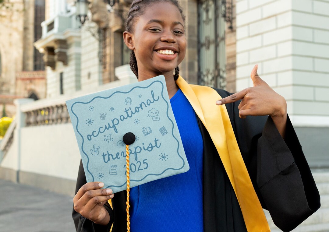 Blue OT Grad Cap Topper | Occupational Therapy Graduation Cap Topper ...