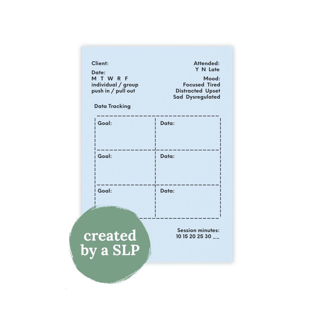 Slp Data Sticky Notes | Speech Therapy Data Collection | Speech and ...