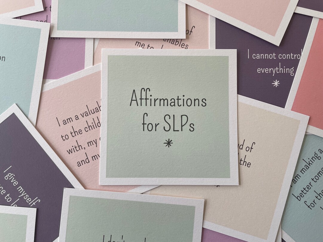 Positive SLP Affirmation Cards for Speech Language Pathologists | Gift ...
