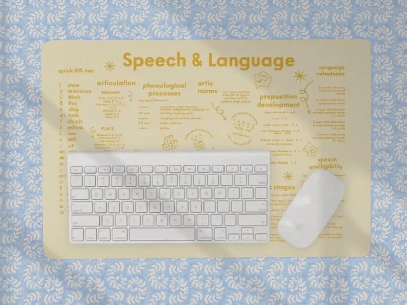 SLP Desk Mat | Ultimate Speech Therapy Reference With Articulation ...