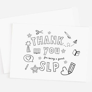 SLP Appreciation Card | Thank You Card for Speech Therapists | SLP ...